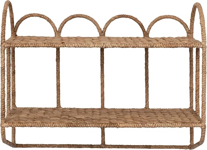 Amazon.com: Creative Co-Op Handwoven Water Hyacinth and Metal 2-Tier ...