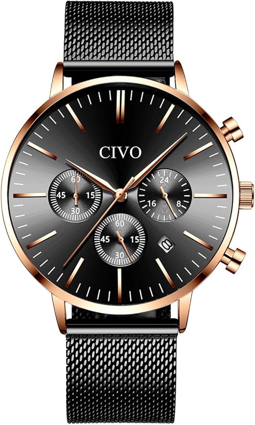 CIVO Herrklocka Sport Chronograph Klockor Herr Ultratunt Vattentätt ...