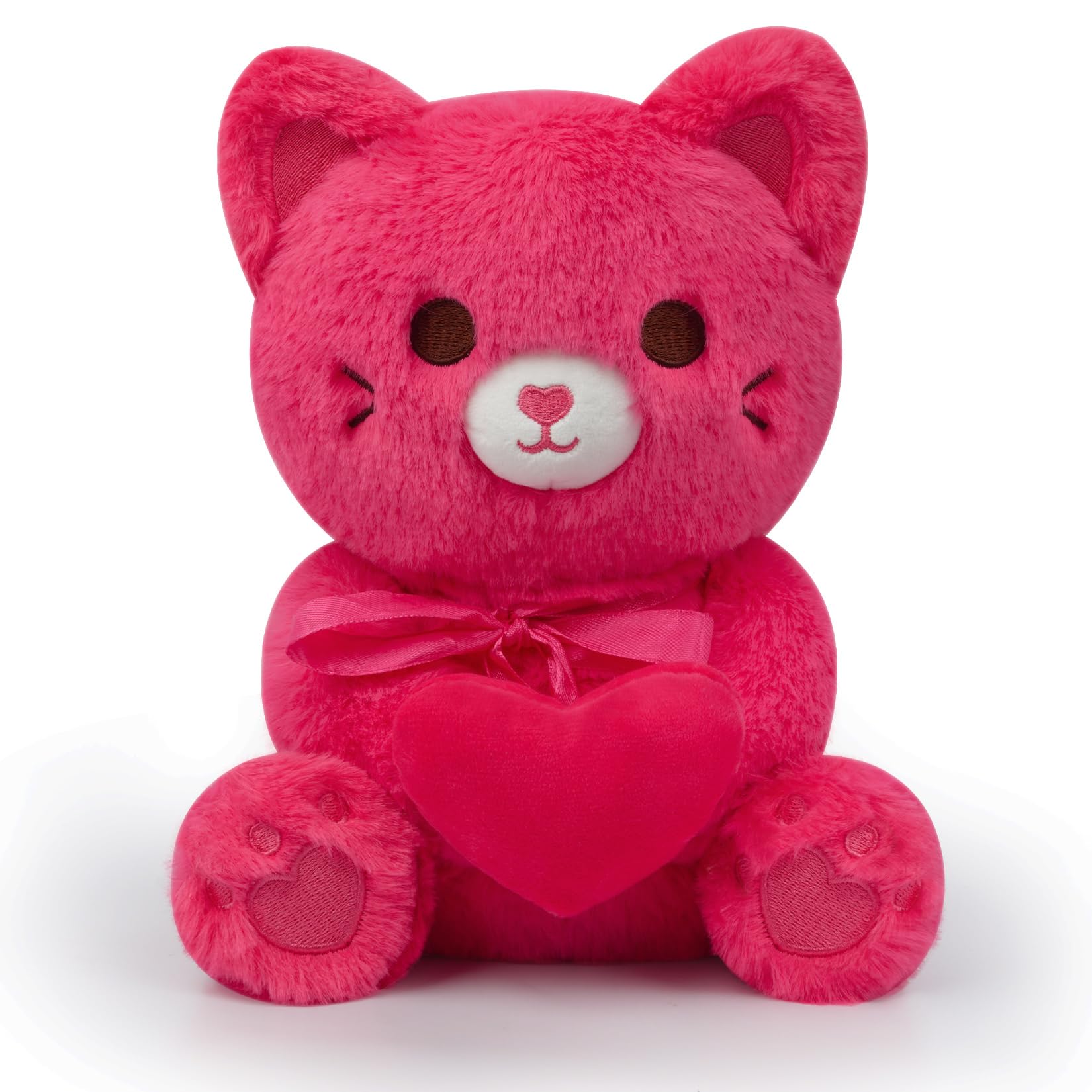 Leokawin Valentines Day Plush,Pink Cat Stuffed Animal,Cute Cat Plush ...