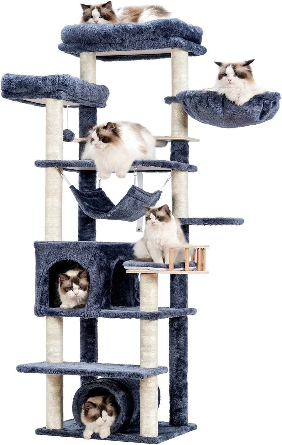 Gitelsnour Cat Tree for Indoor Cats, 64" Tall Cat Tower with Scratching ...