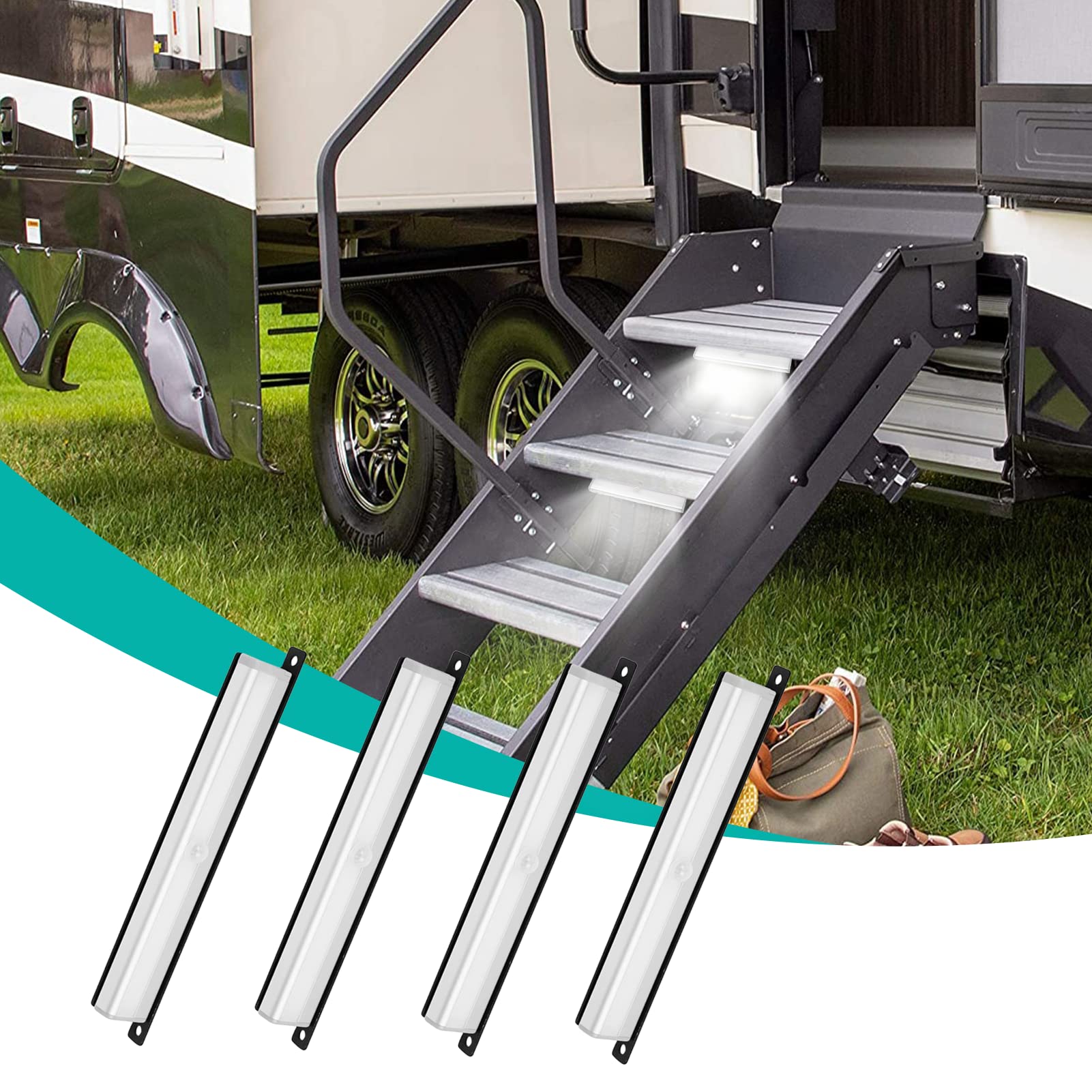 ouyanglong Metal Motion Sensor Activated LED Step Lights Kit Fits RV ...