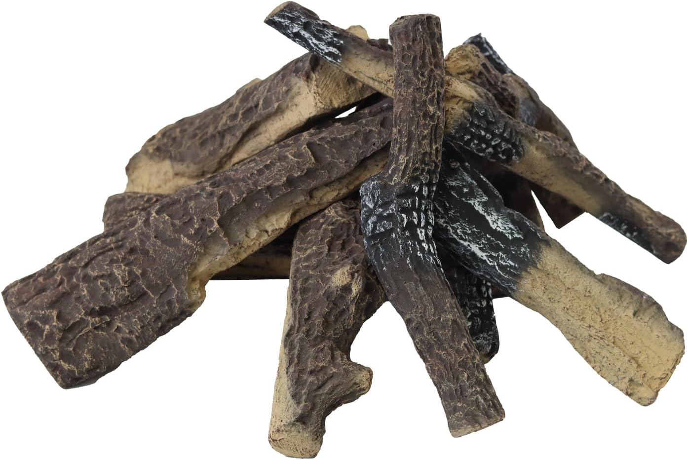 Amazon.com: 10Pcs Gas Fireplace Log Set, Ceramic Fake Wood Log for Gas ...