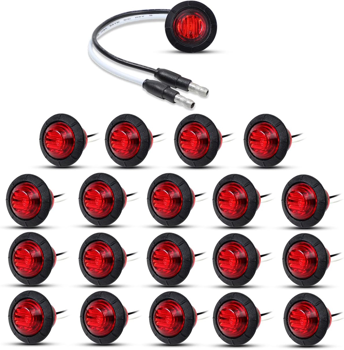 Amazon.com: MADCATZ (Pack of 20) Meerkatt 3/4 Inch Round Red Light Mini ...