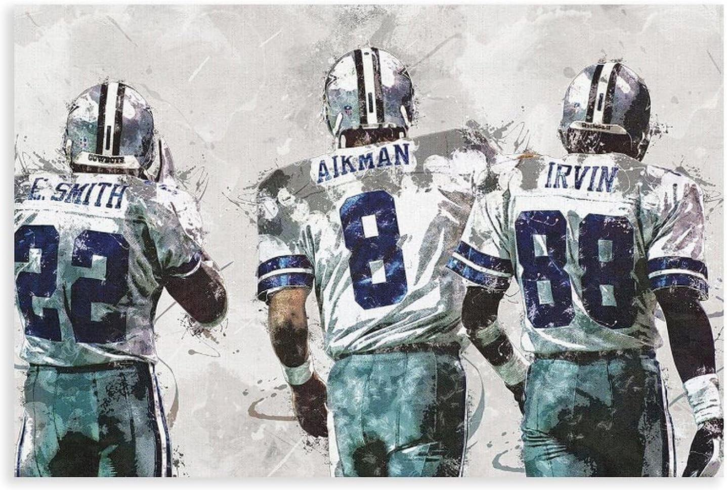 Amazon.com: TAPHET Troy Aikman Emmitt Smith Michael Irvin Canvas Poster ...