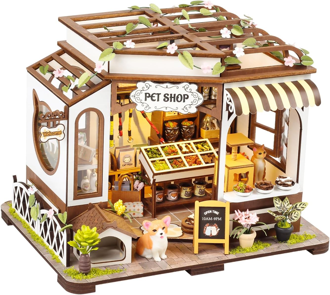 Amazon.com: Pet Shop Miniature House Kit DIY Miniature Dollhouse Kit ...