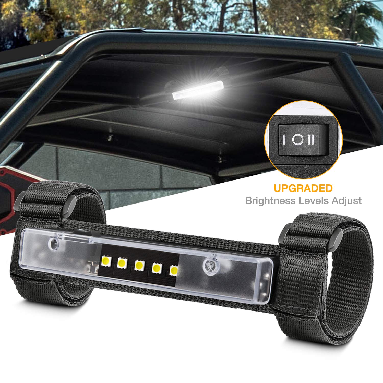 Niking Auto UTV Dome Light Upgraded Universal Roll Bar Mount LED ...