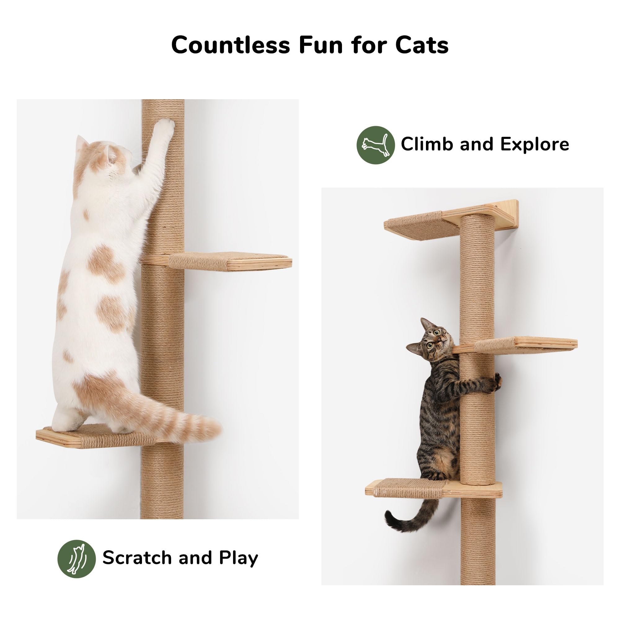 Snapklik.com : Tall Cat Tree, 5 Tier Floor To Ceiling Cat Tower, Wall ...