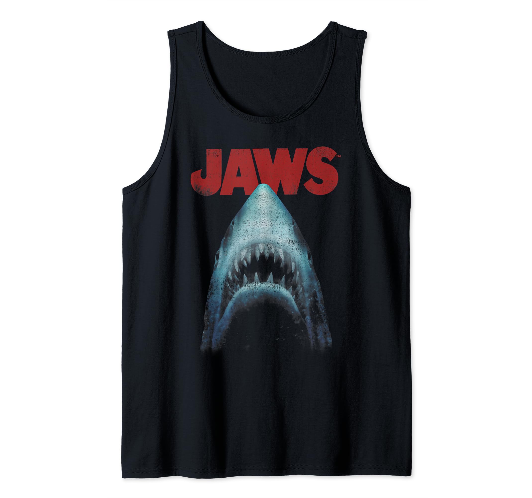Amazon.com: Jaws Distressed Shark Portrait Logo Tank Top : Clothing ...