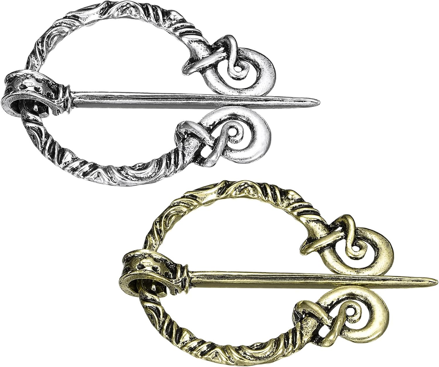 Amazon.com: uxcell 2pcs Vintage Brooch Cloak Pin, Penannular Brooch ...