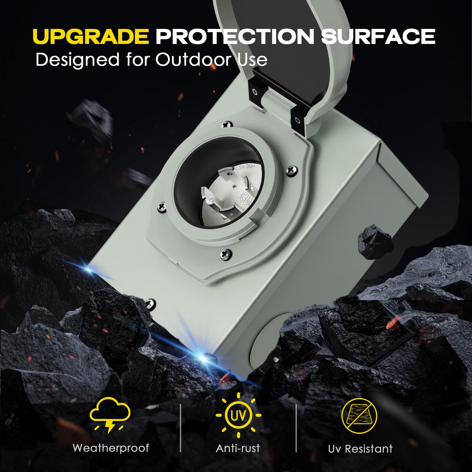 Snapklik.com : 30 Amp Generator Power Inlet Box, NEMA L14-30P Power ...