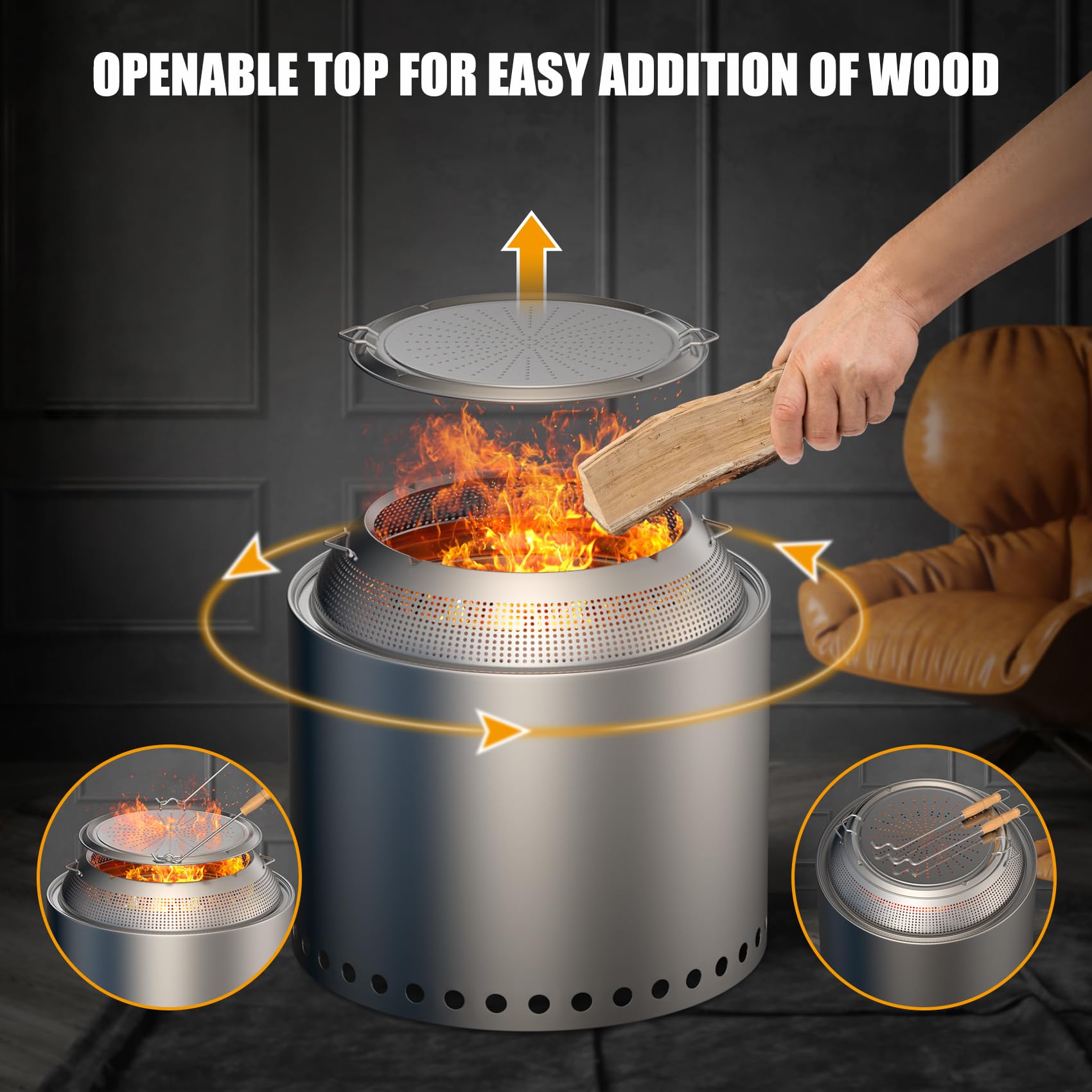 Snapklik.co : Fire Pit Spark Screen For Solo Stove Bonfire Shield
