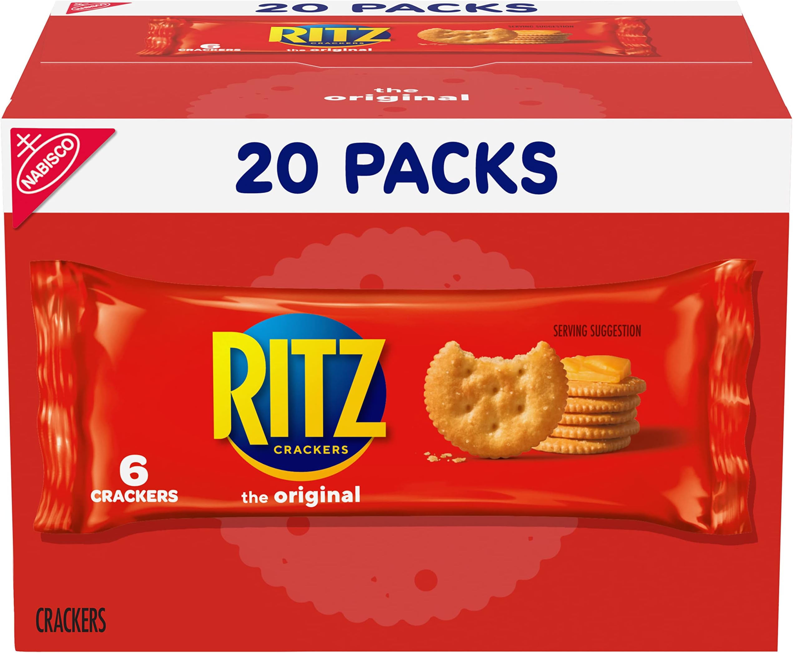 Amazon.com: RITZ Original Crackers, 20 Snack Packs (6 Crackers Per Pack)
