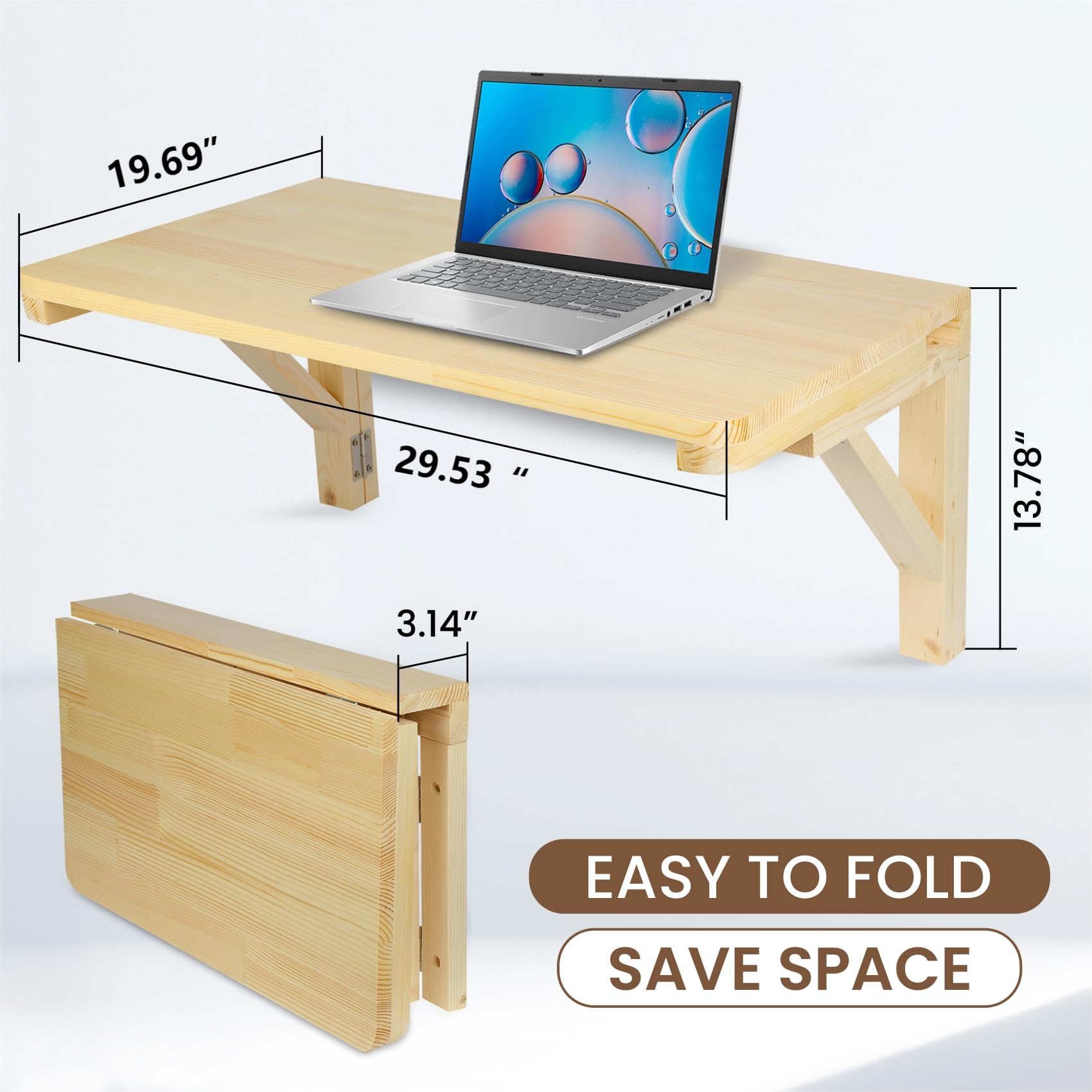 Snapklik.com : Folding Table Wall Mounted Space Saving, Foldable Wall ...