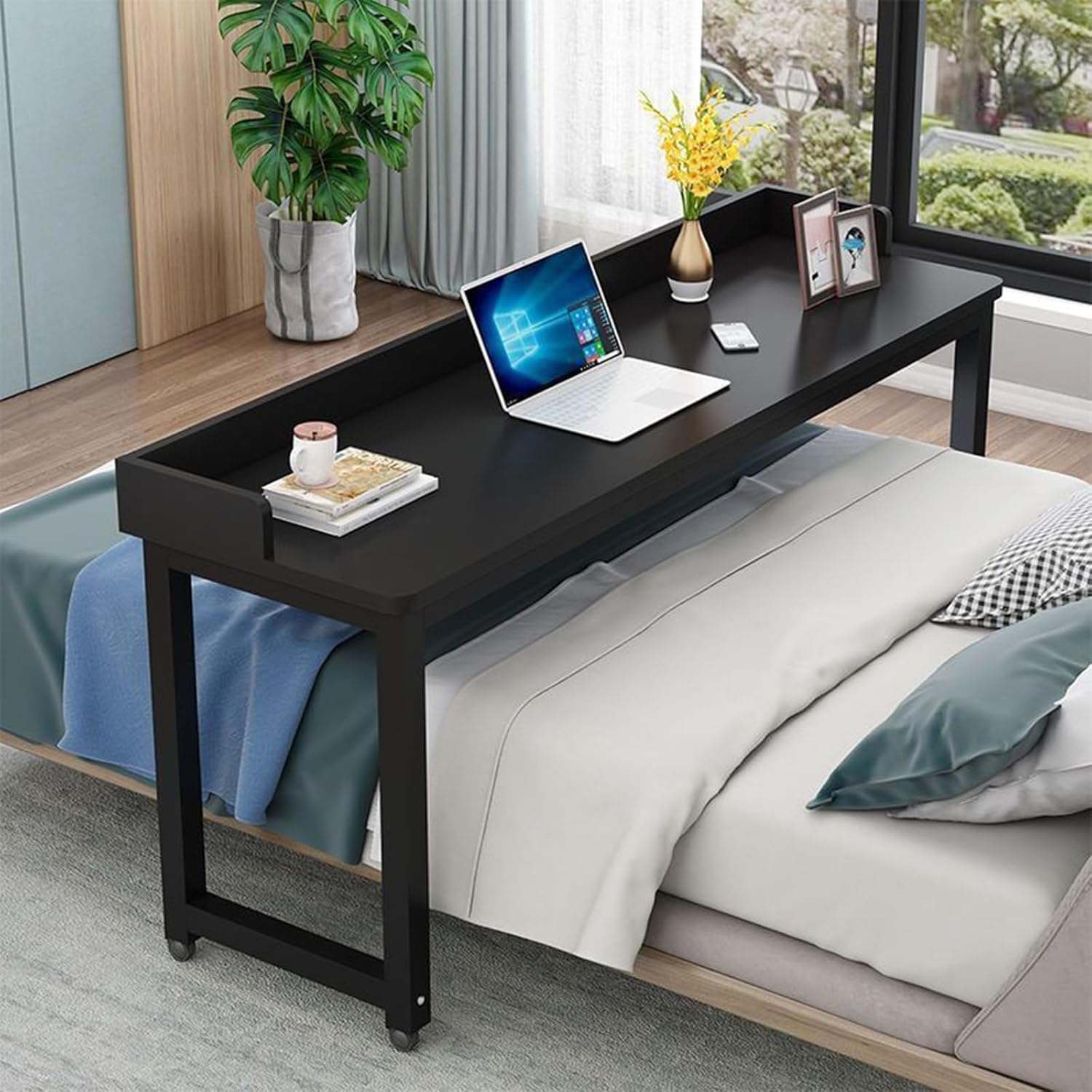 Amazon.com: Overbed Table, Over Bed Table with Wheels, Rolling Bed ...