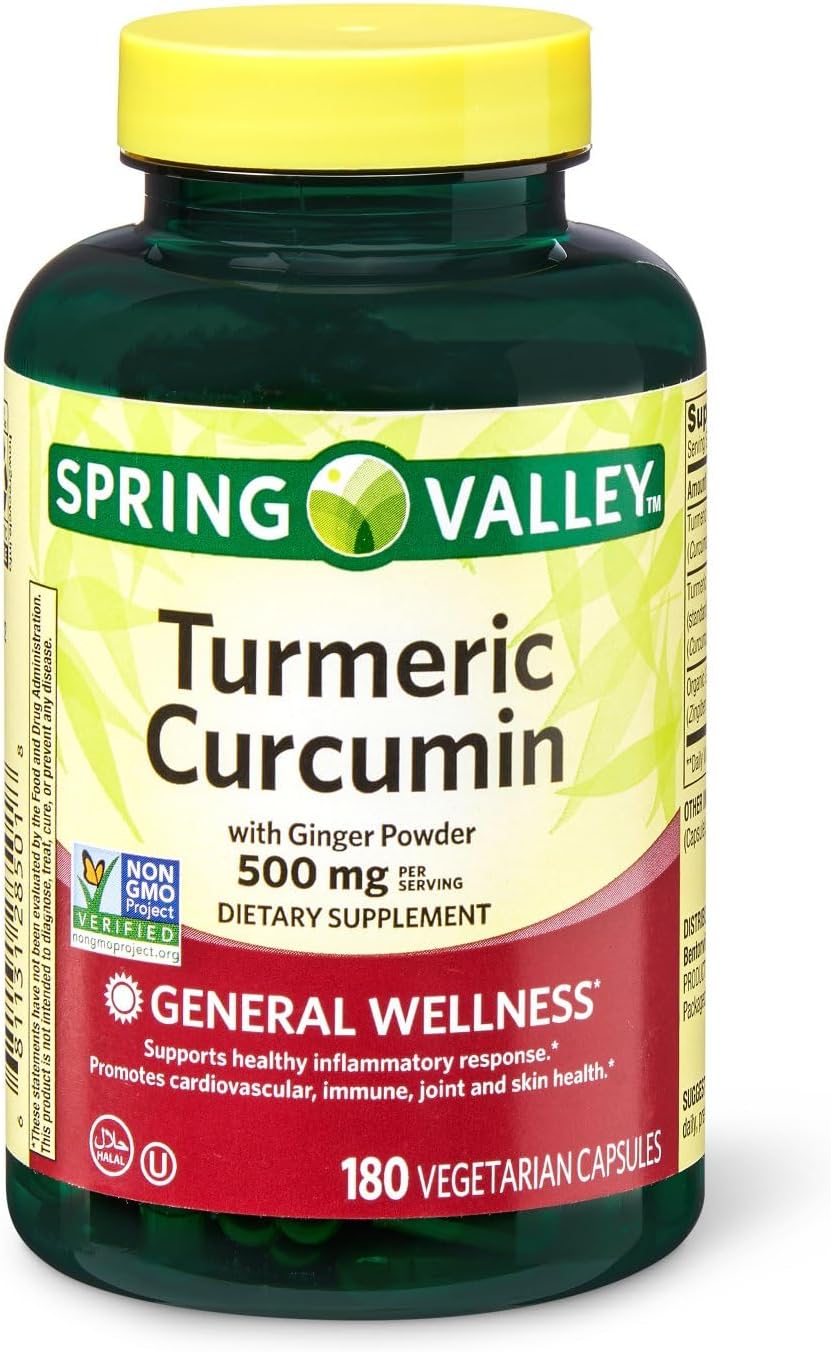 Amazon.com: Spring Valley Turmeric Curcumin 500mg with 50mg Ginger ...