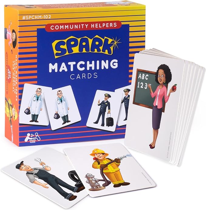 Amazon.com: Matching Cards Memory Game Large Durable Community Helper ...