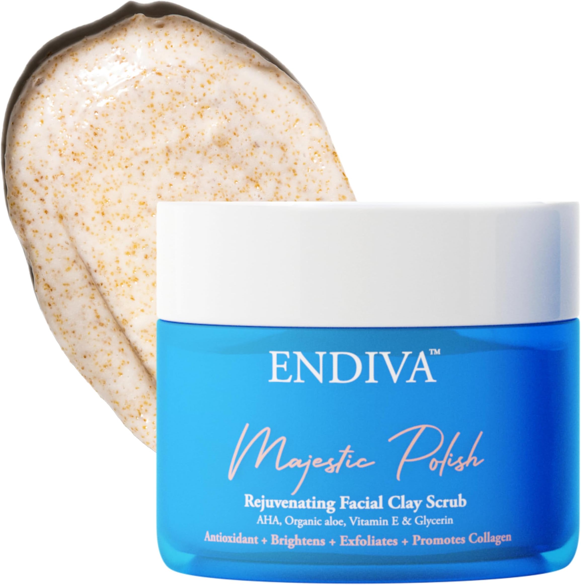 Amazon.com: ENDIVA Rejuvenating Facial Clay Scrub Exfoliator w/AHA ...