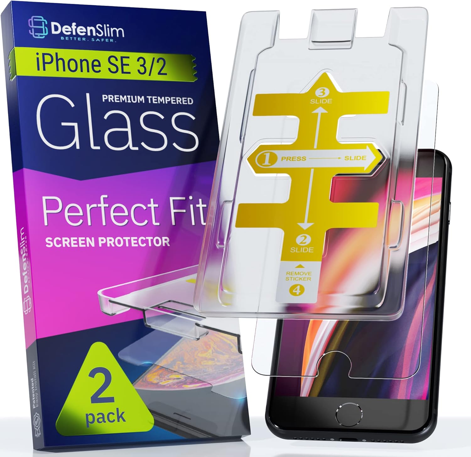 Amazon.com: Defenslim iPhone SE 3 / SE 2 (2022/2020) Screen Protector ...