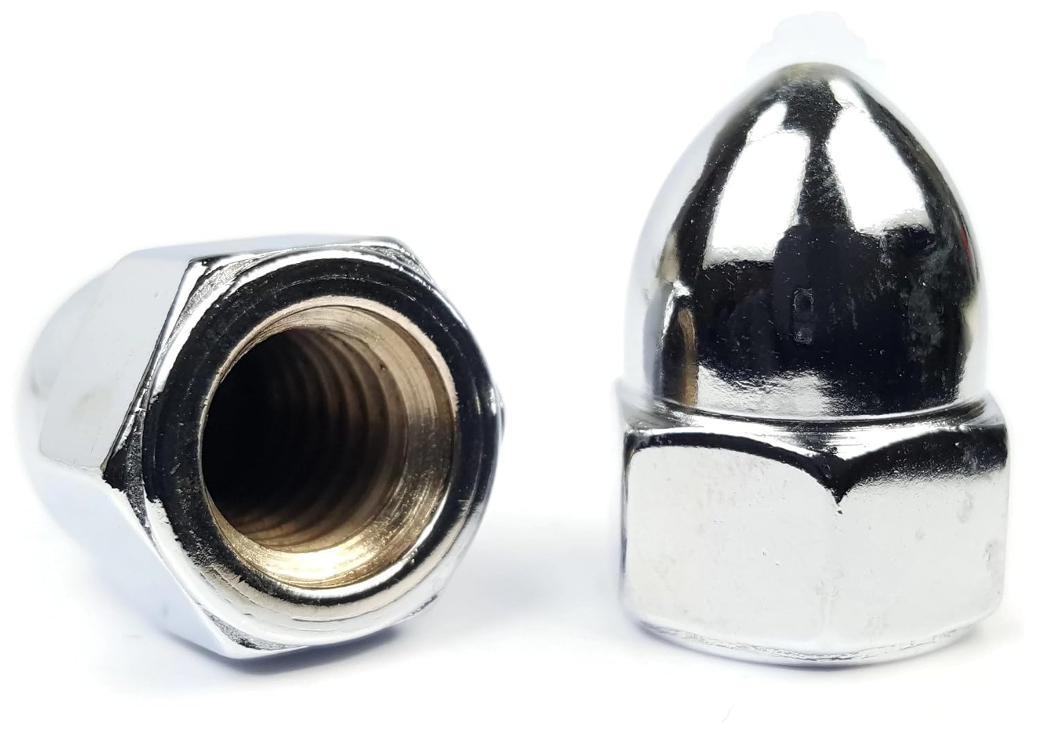 Chrome Acorn High Crown Cap Nuts USA Made - Select Size #10-24 through ...