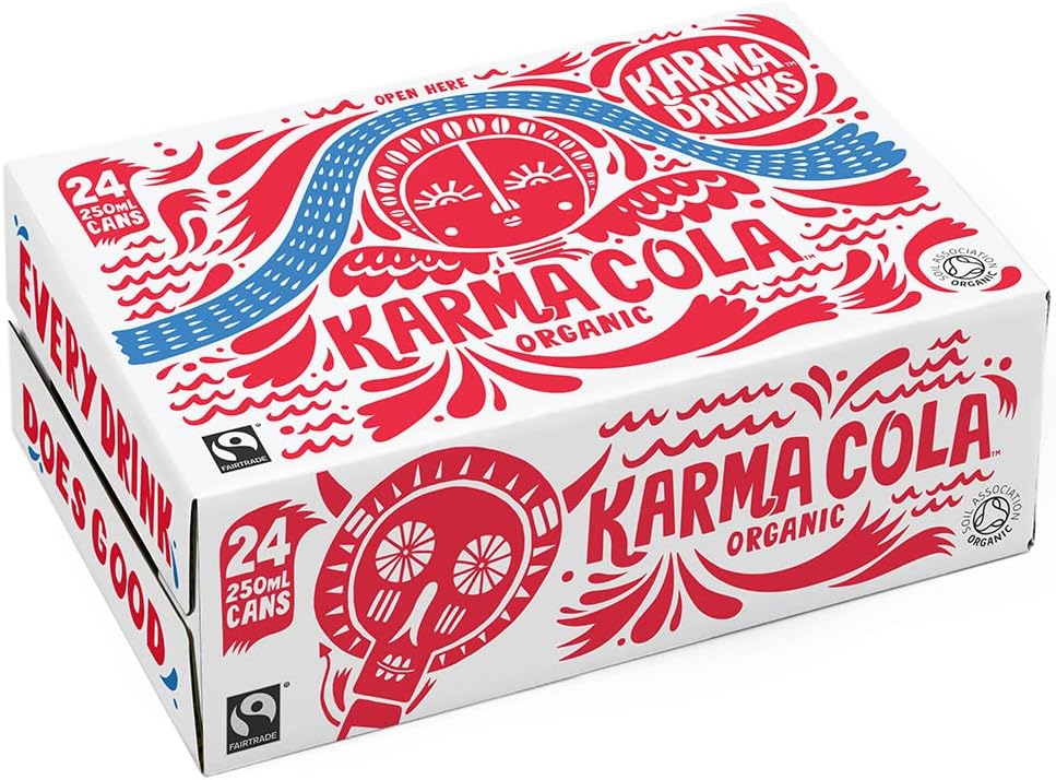 Karma Drinks Karma Cola (24 x 250ml Cans), Natural Ingredients ...