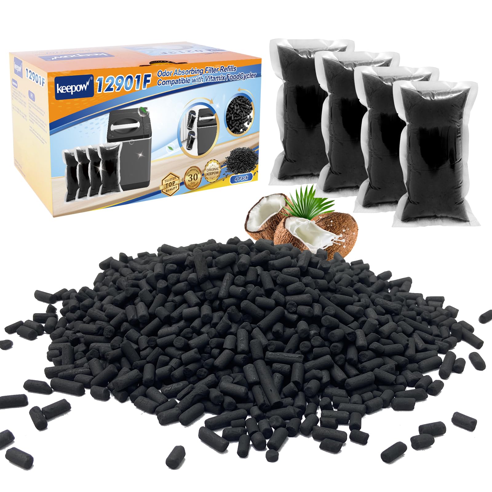 Amazon.com : KEEPOW 4 Pack Activated Charcoal Refills for Vitamix ...