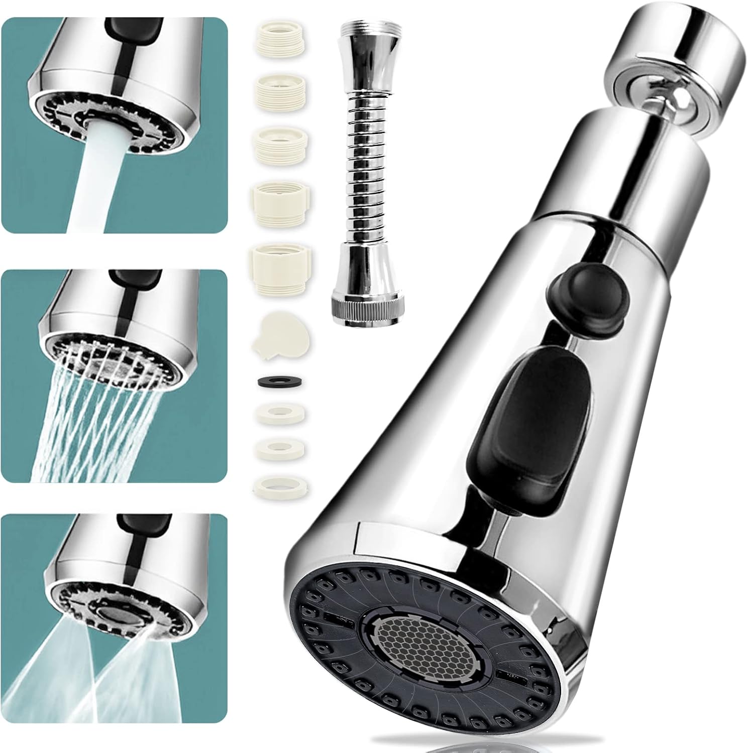 TUAKIMCE Kitchen Tap Spray Head,360° Swivel Spout, Tap Attachment with ...