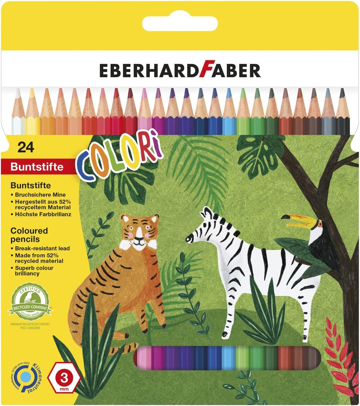 Amazon.com: Eberhard Faber Hexagonal Coloured Pencils (Pack of 24 ...