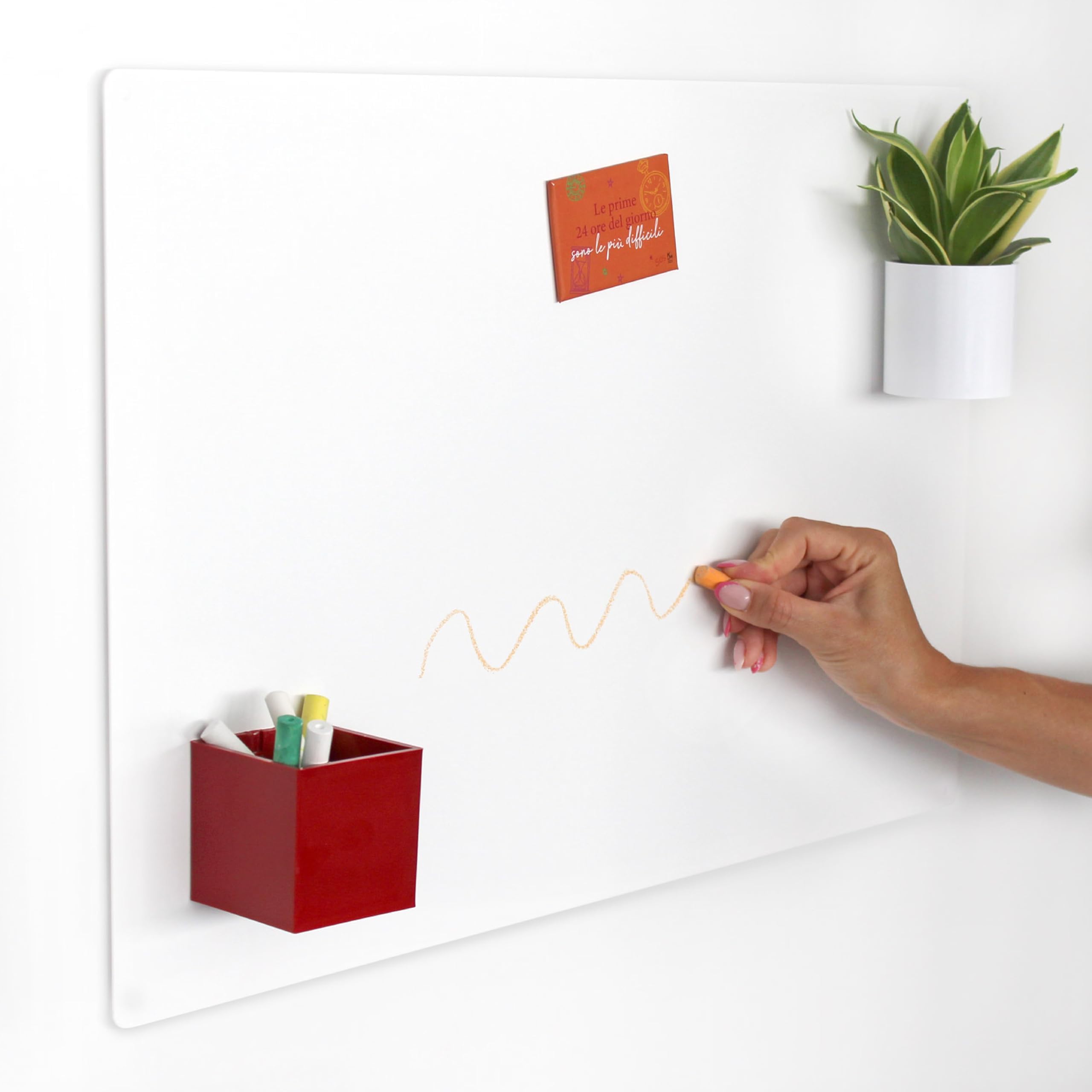 KalaMitica - Magnetic Chalkboard for Wall - White Steel Chalk Board ...