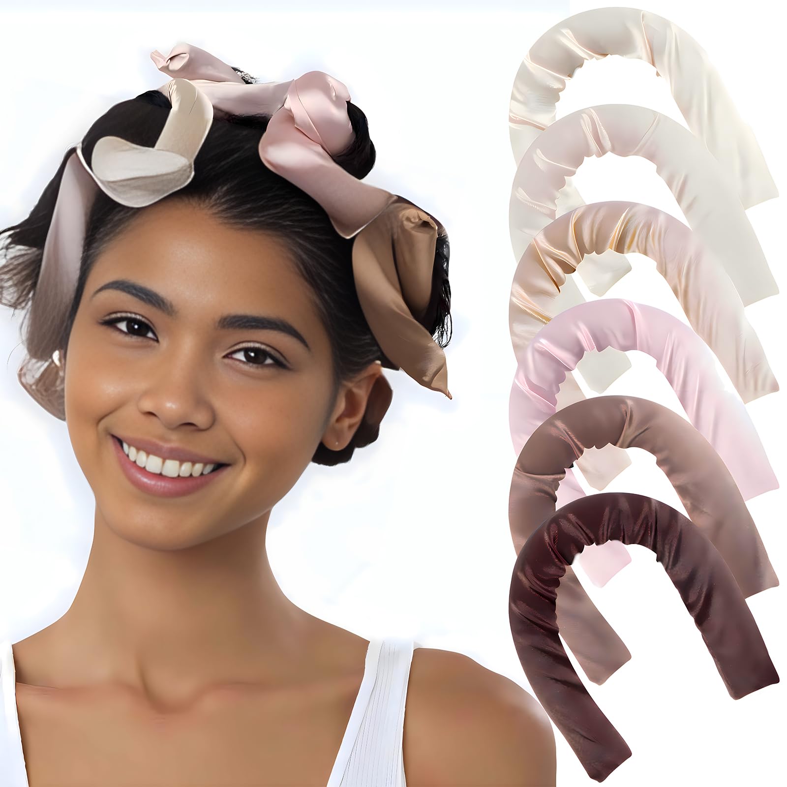 Amazon.com : 6 Pack Heatless Hair Curler, Heatless Curls Overnight for ...