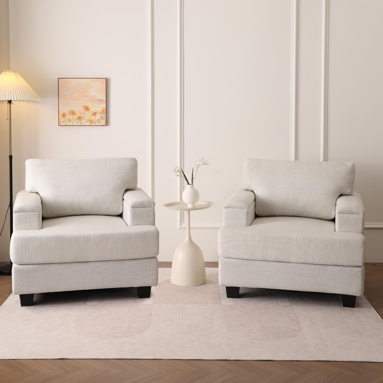 Amazon.com: liuyefisher Oversized Living Room Chairs Set of 2,Comfy ...