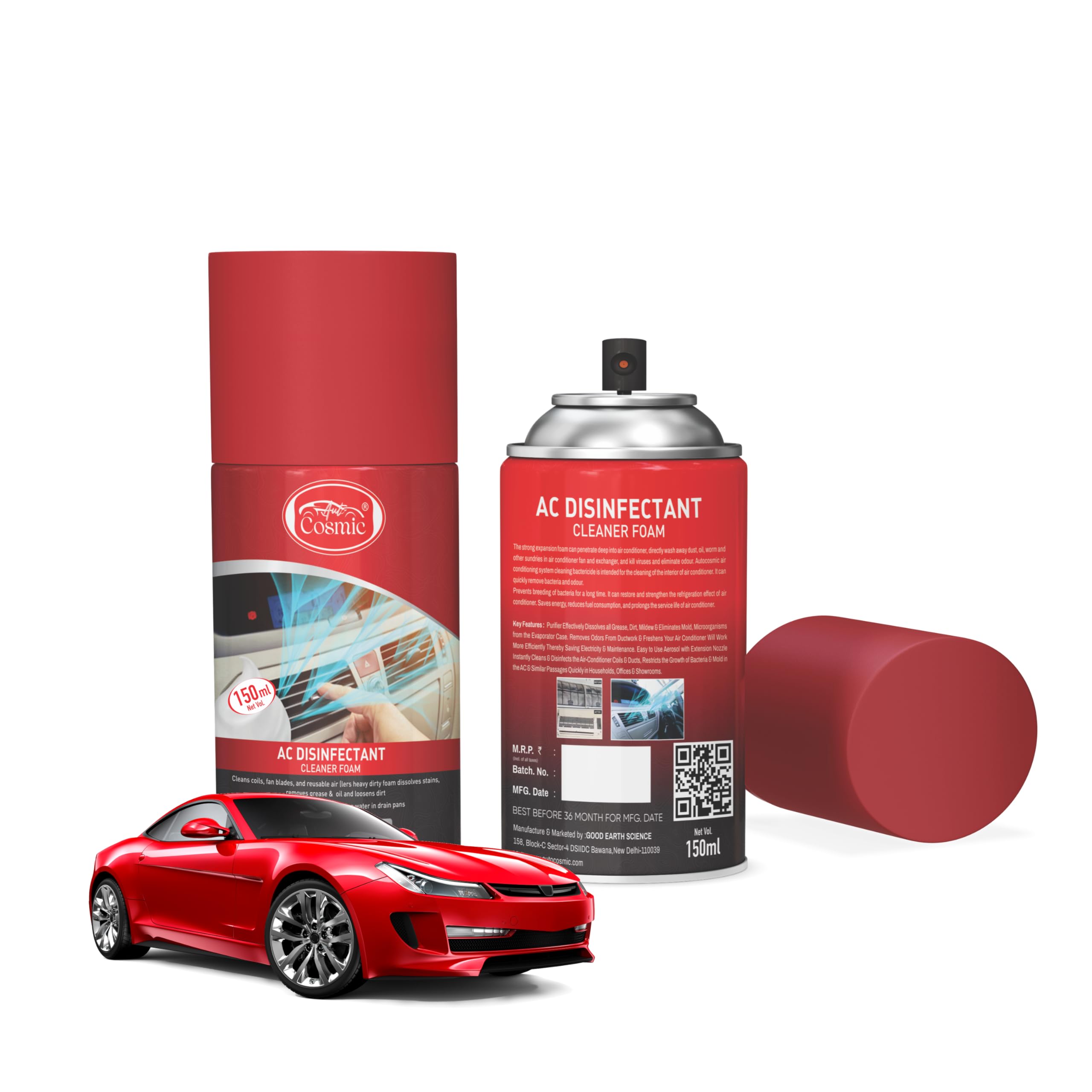 AUTOCOSMIC AC Disinfectant Cleaner Foam | Dissolves Grease, Dirt ...