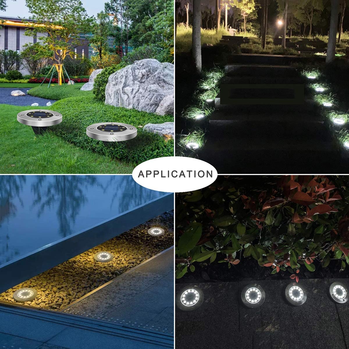 Ground Garden Lights Hexagonal Solar Ground Lamp Waterproof Garden