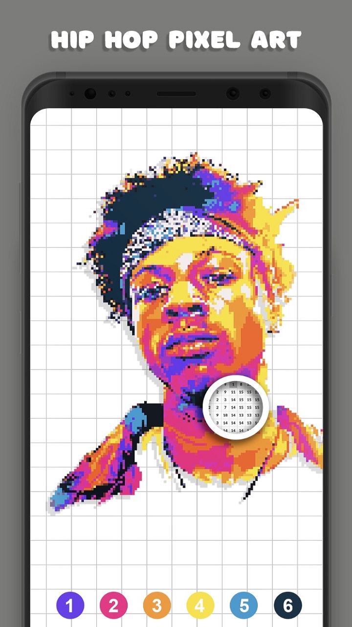 Hip Hop Pixel Coloring Book - Paint by Number - App on Amazon Appstore
