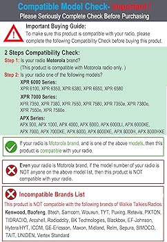 Motorola Ear Piece For Radio Retevis APX 6000 XPR 7550e APX 8000 Walkie ...