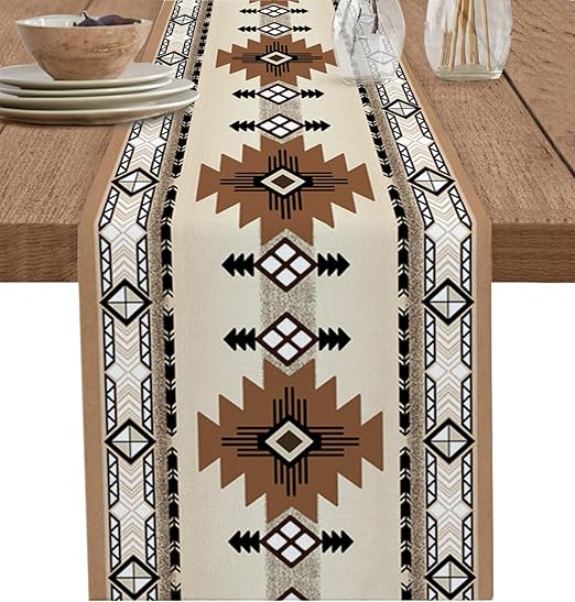 Amazon.com: Boho Western Table Runner 90 Inches Long Cotton Linen ...