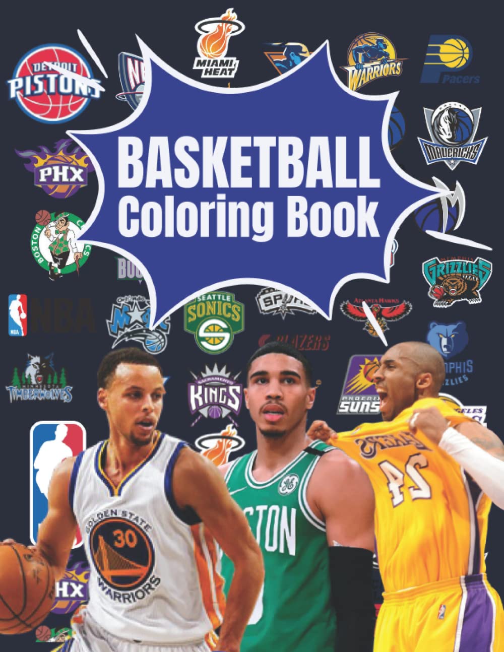 Buy NBA players and logos coloring book: Basketball All-star : The ...