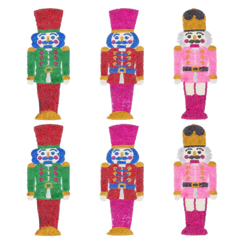 Amazon.com: INFUNLY 9pcs Nutcracker Sequin Patch Applique Colorful Iron On Embroidery Patch Sew ...