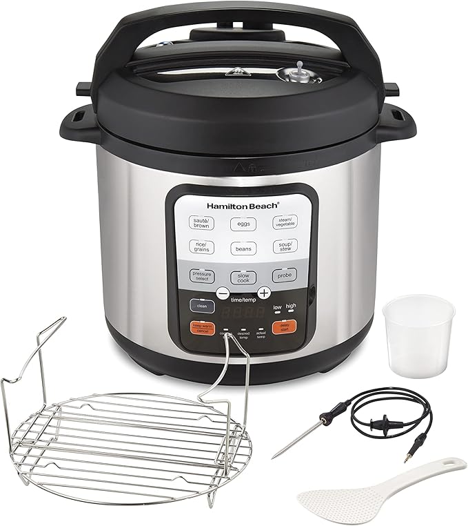 Amazon.com: Hamilton Beach 6-in-1 Electric Pressure Cooker with ...
