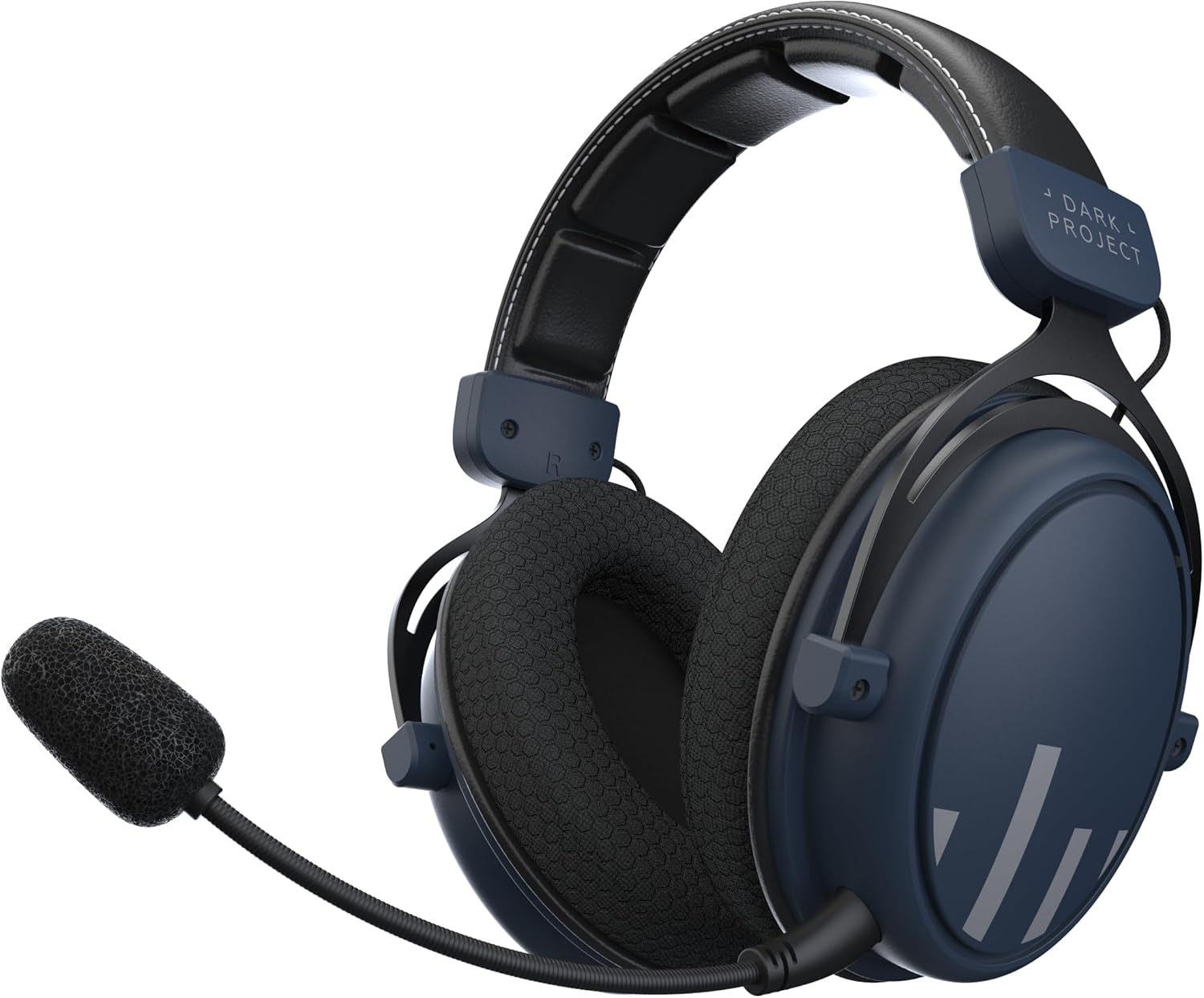 Dark Project HS4 Wireless Headset, Stereo Gaming Over Ear Headphones with Detachable Mic, Metal ...