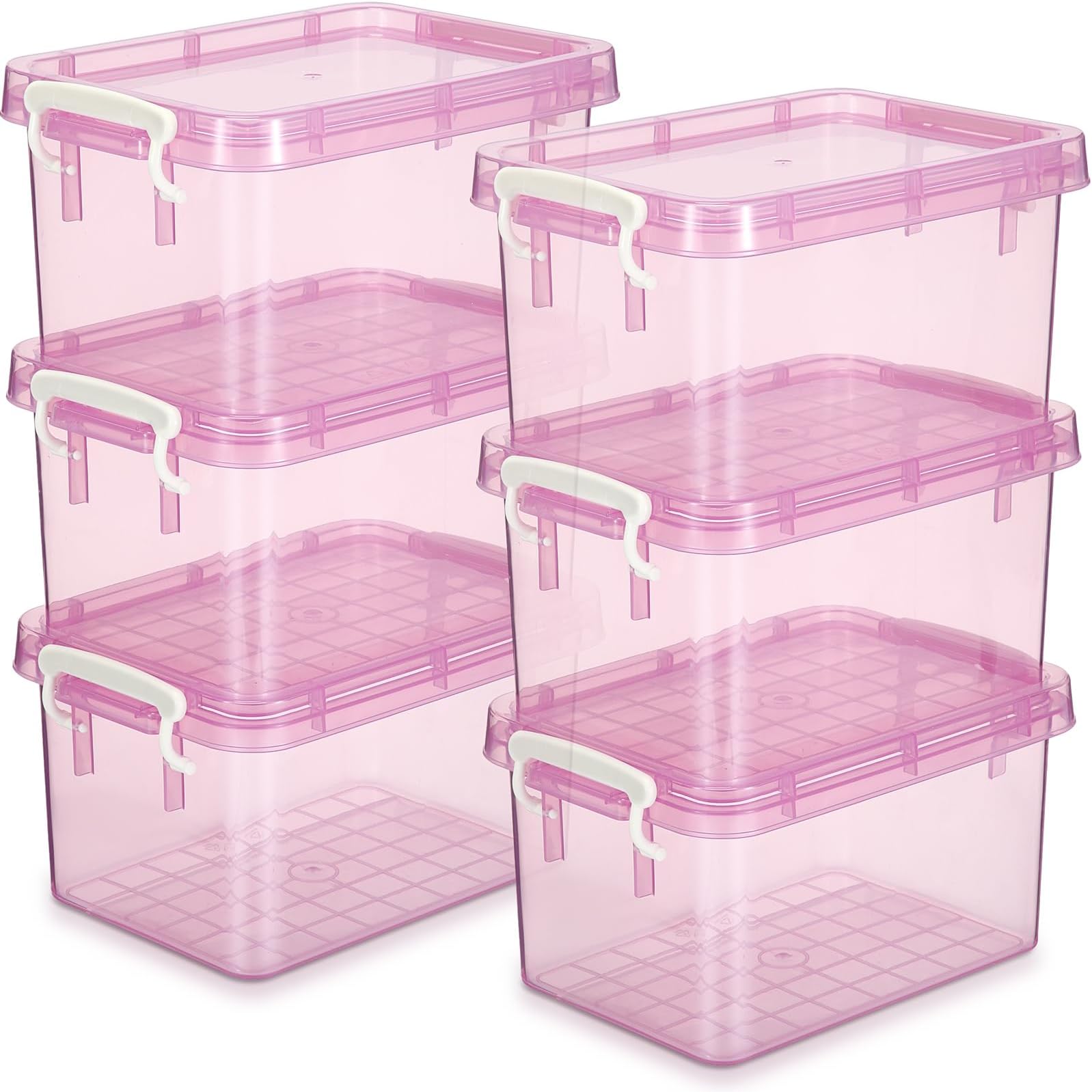 Amazon.com - MONKISS Plastic Stackable Storage Bins with Lids, Large ...