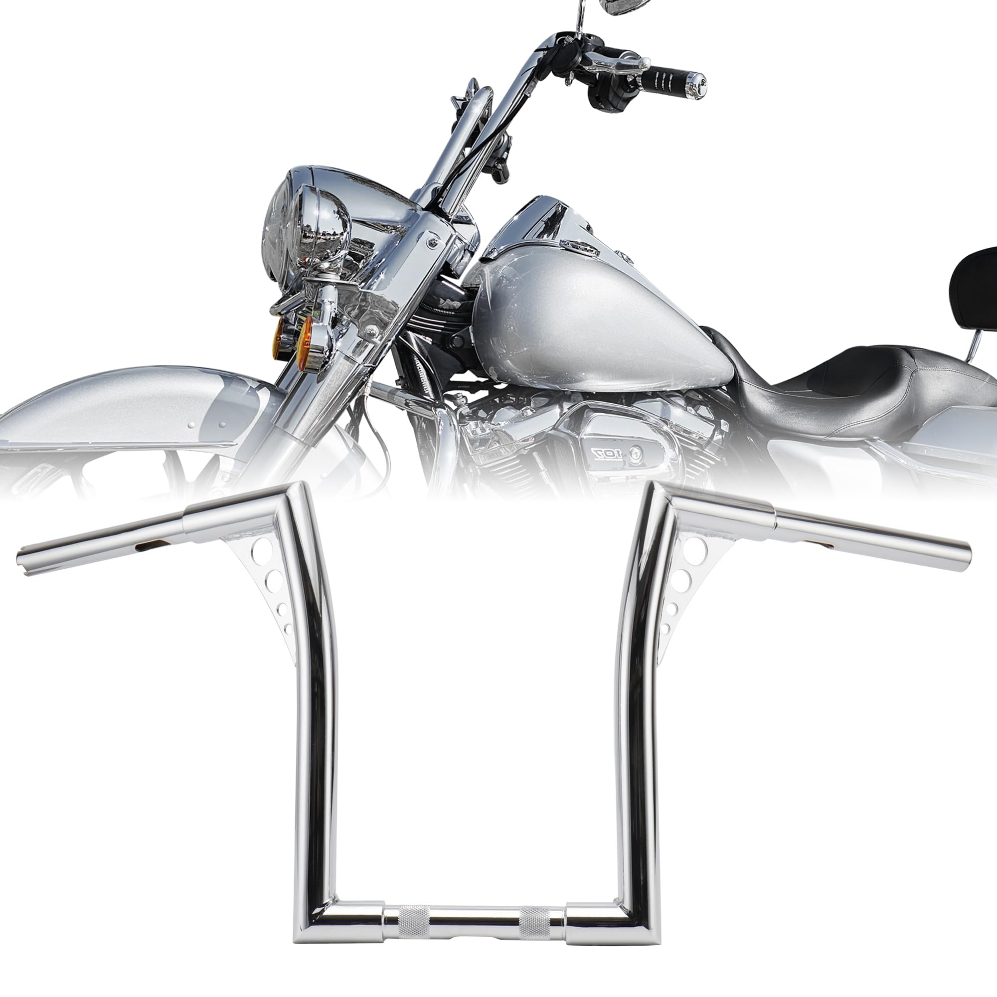 Snapklik.com : 12 Inch Bat-wing Handlebars Ape Hangers For Harley 2000 ...