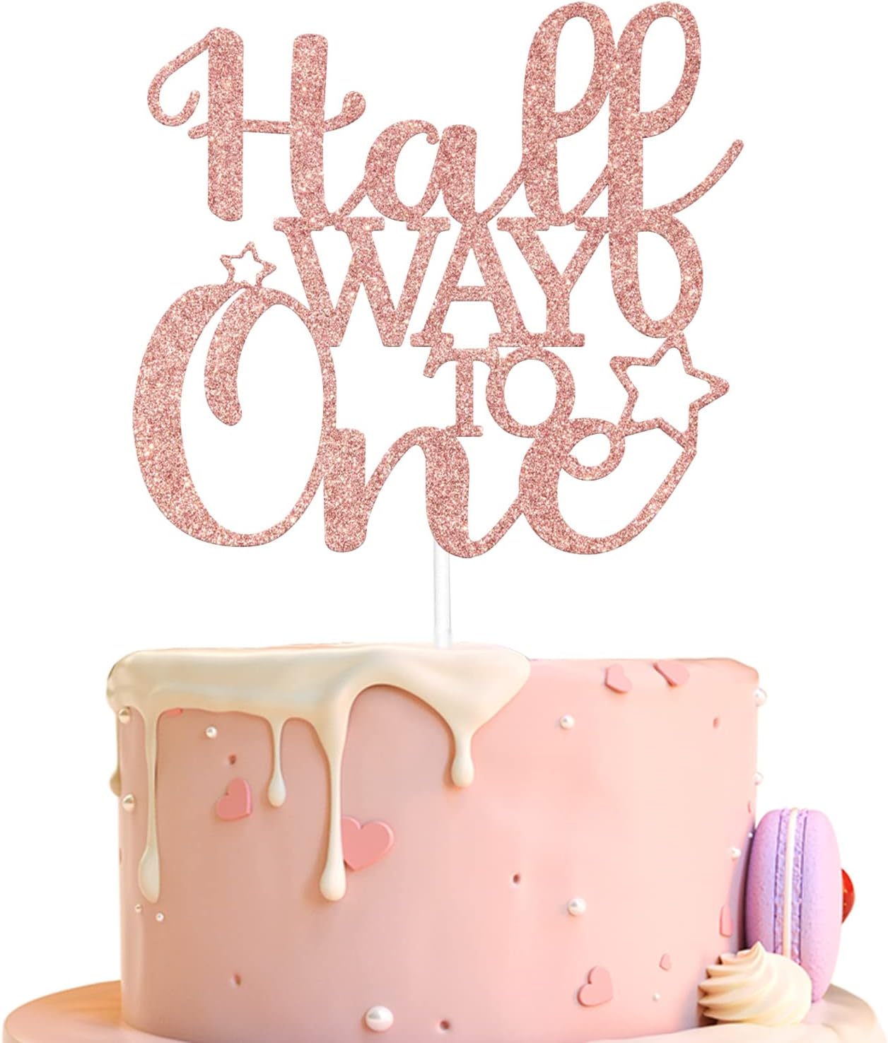 Amazon.com: Half Way to One Cake Topper, Boy Girl 1/2 Birthday Cake ...