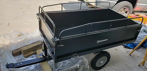 Amazon.com : Strongway Steel ATV Trailer - 1200-Lb. Capacity, 17 Cu. Ft ...