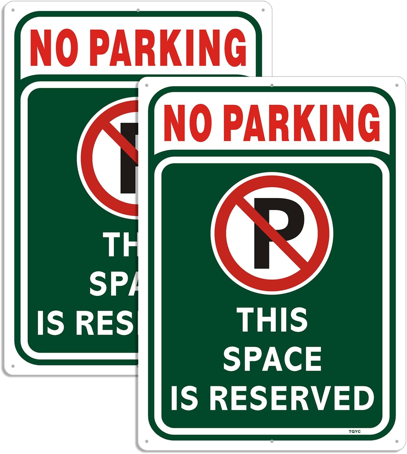 Amazon.com: TQYC No Parking This Space Is Reserved Sign, 2-Pack 10” x ...