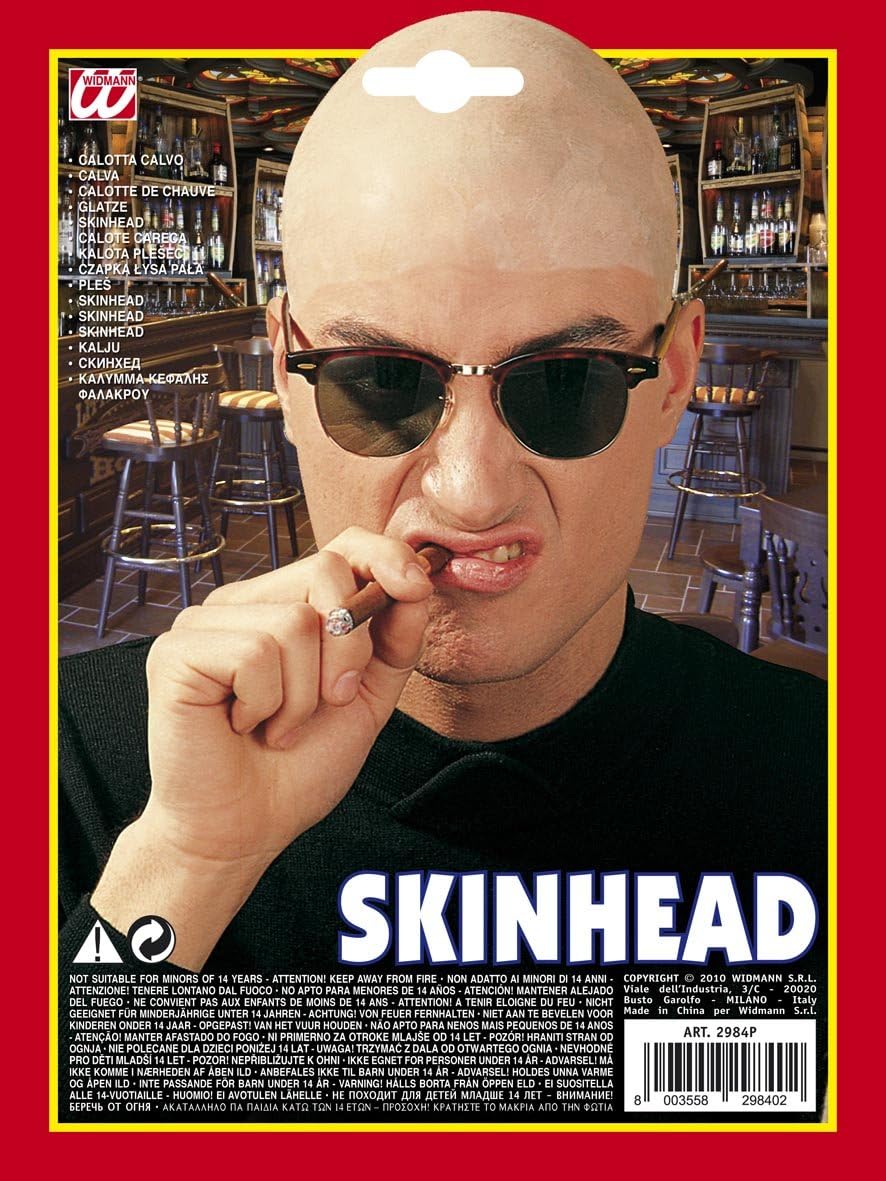 Rubber Skin Head Skinhead Wig Head Piece Bald Man Fancy Dress : Amazon ...