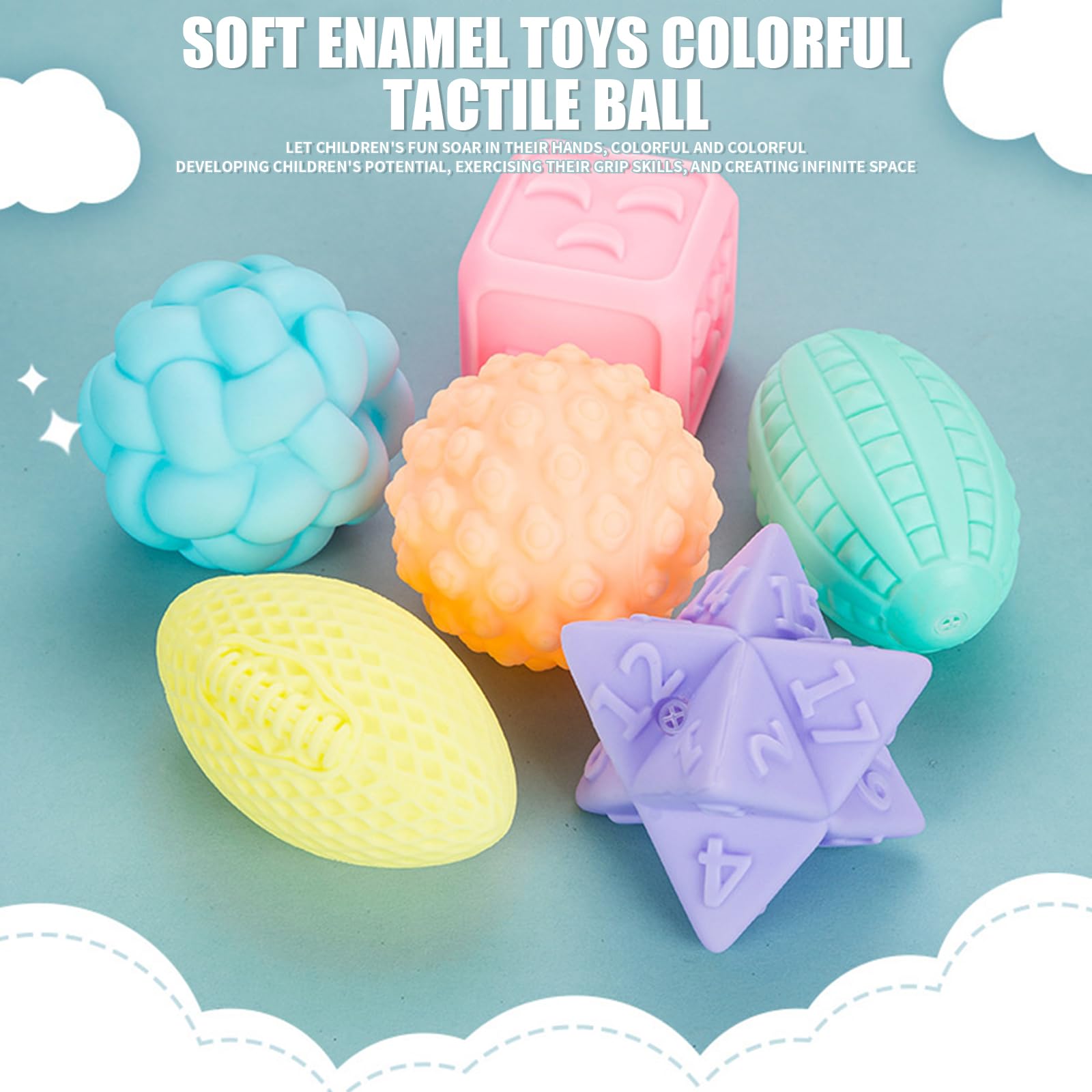 Baby Sensory Balls, 6 Piece Multi Ball Set for Babies and Toddlers Baby ...