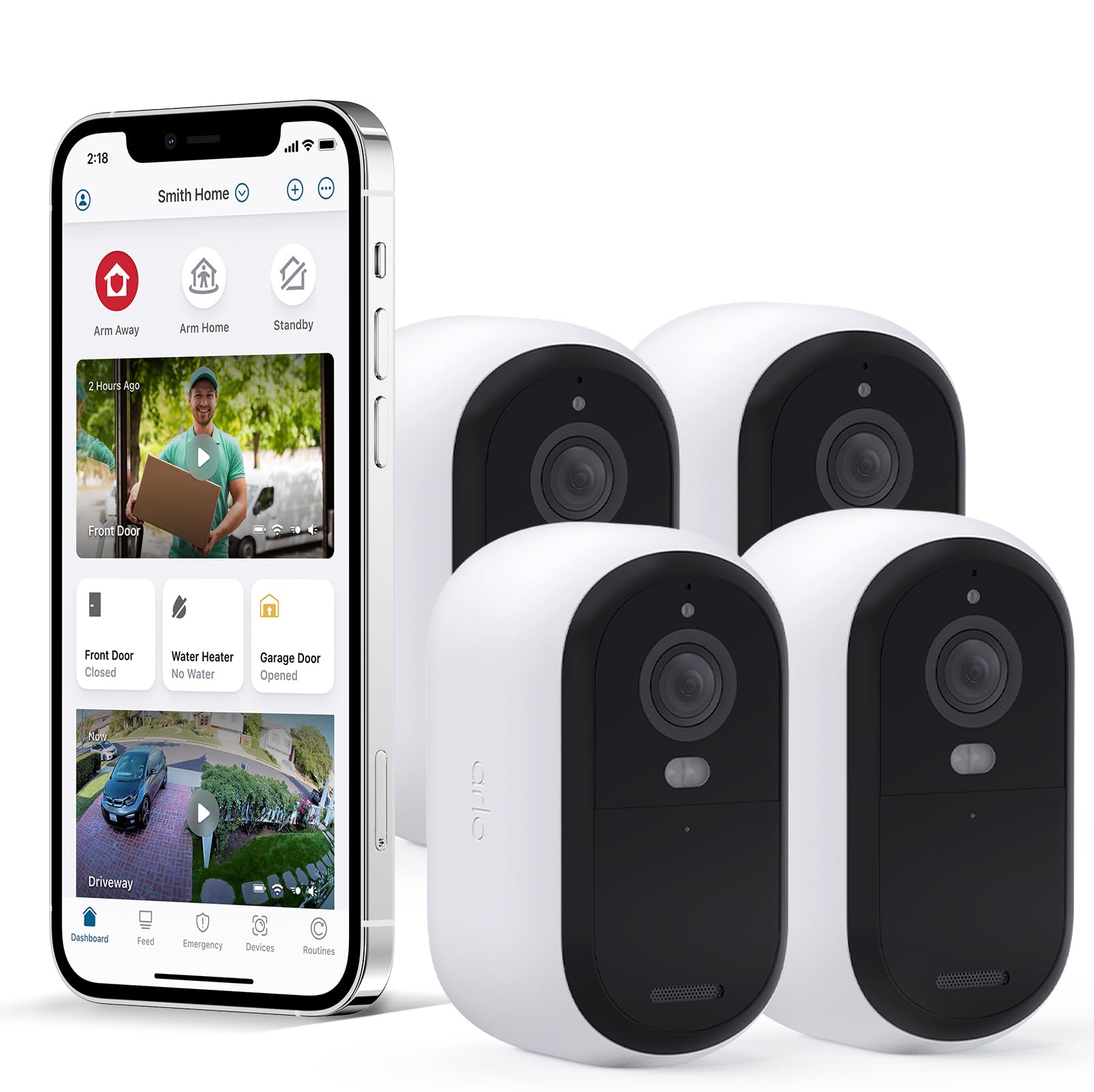 Arlo Essential 2K Outdoor Security Camera (2nd Generation) – 4 Pack ...