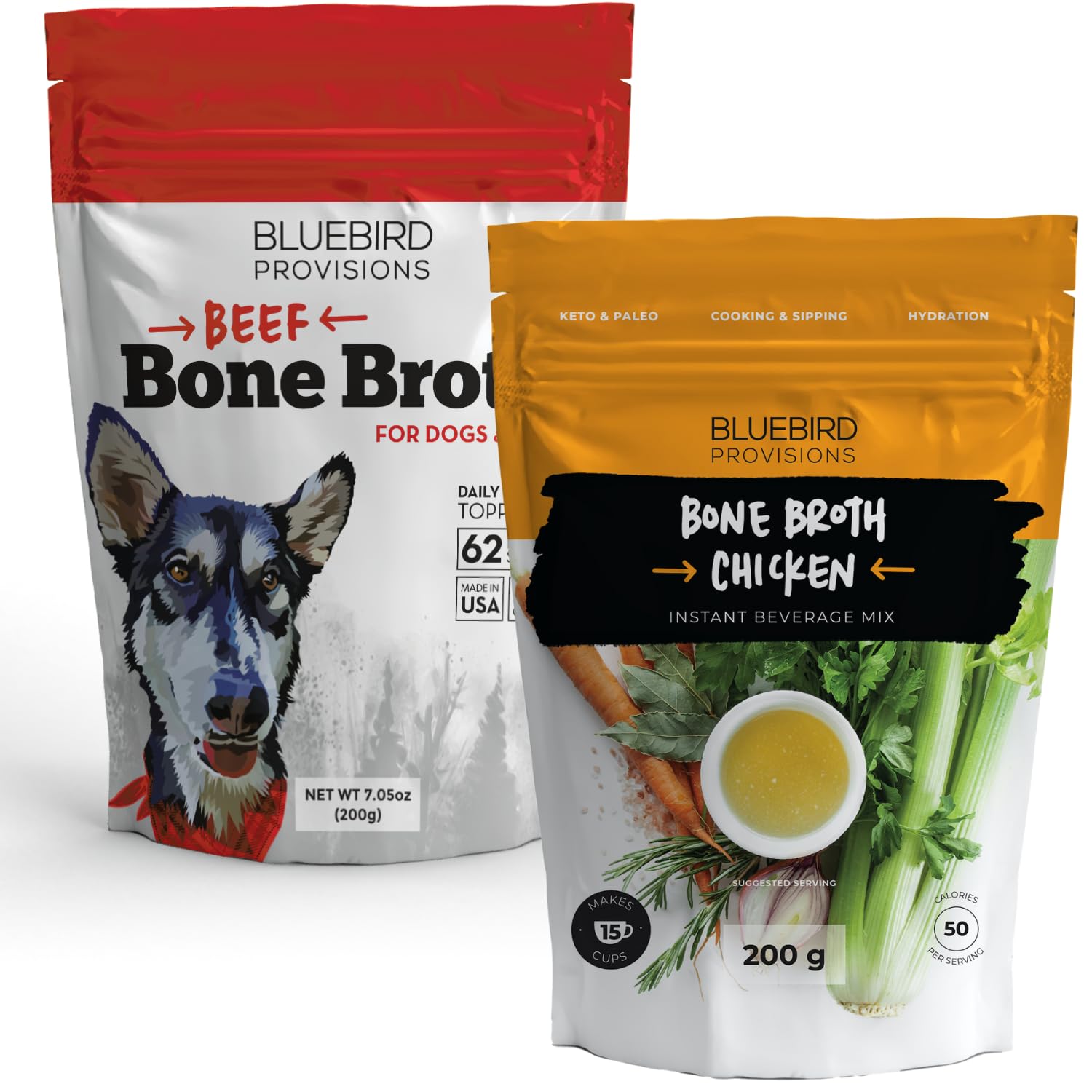 Amazon.com : Bluebird Provisions Bone Broth Trial Pack (2 Pouches ...