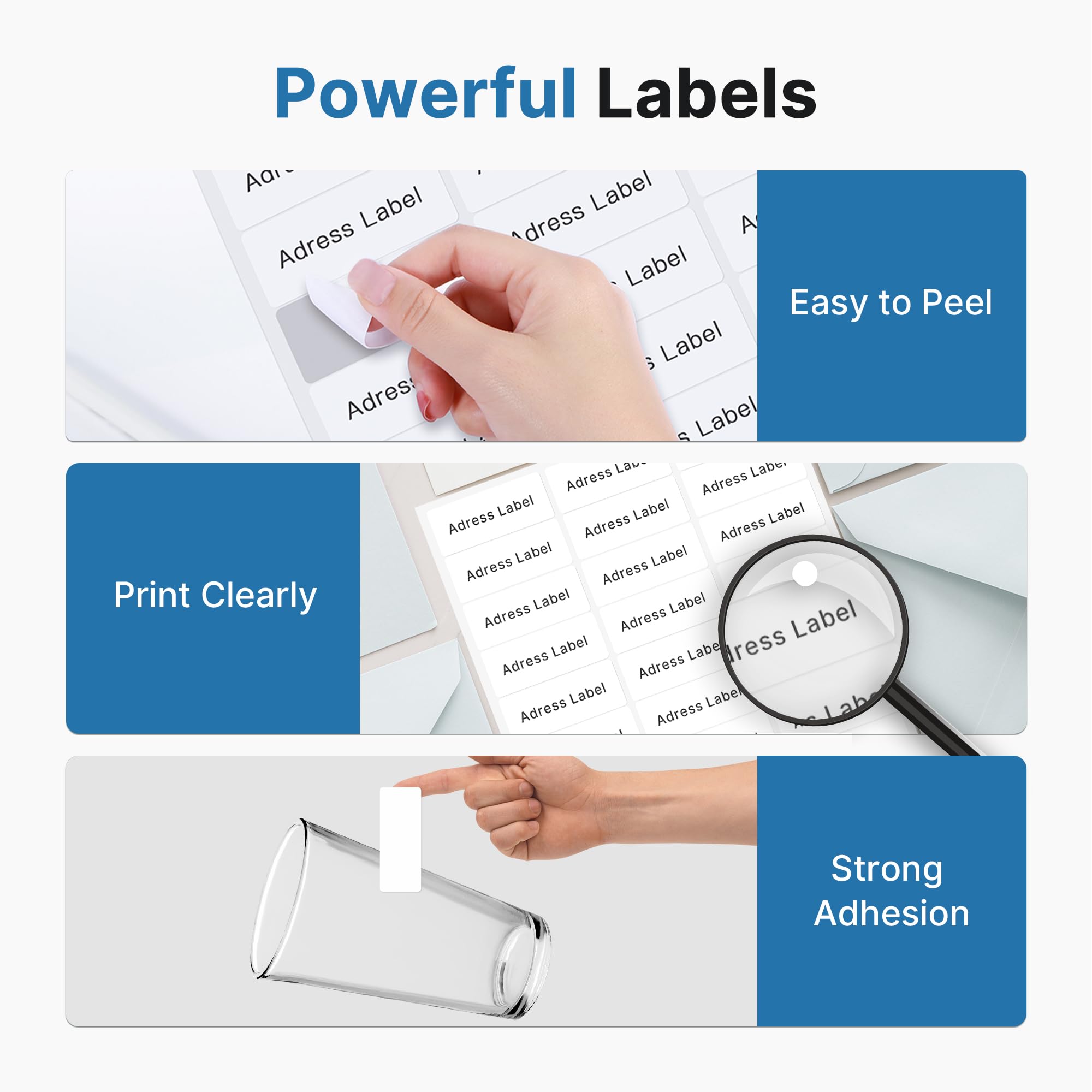 Snapklik.com : POLONO 2" X 4" Crystal Clear Address Labels, Shipping ...