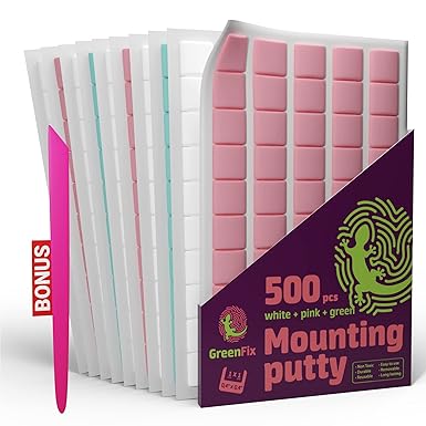 GreenFix Mounting Putty Removable - 500PCs Sticky Tack for Wall Hanging ...